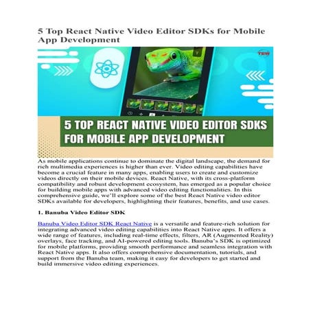 5 Top React Native Video Editor SDKs for Mobile App Development | The Enterprise World | PDF ...