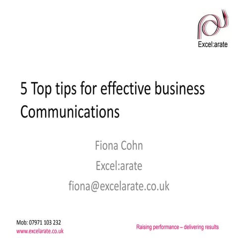 5 top tips for effective business communications | PPT