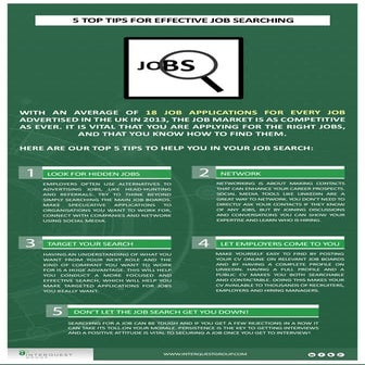 Job Searching: 5 Top Tips for Effective Job Searching | PDF