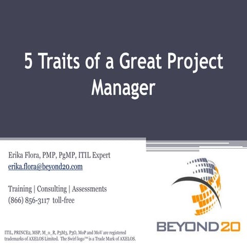 5 Traits of a Great Project Manager | PPTX