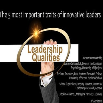 5 most important traits of innovative leaders | PPT