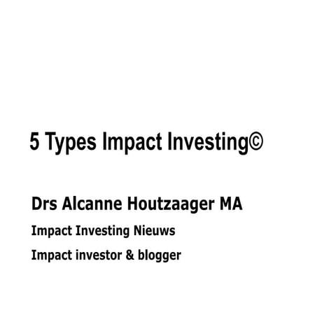 5 types impact investing Dutch | PPT