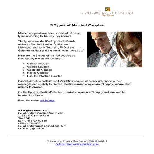5 Types of Married Couples | PDF