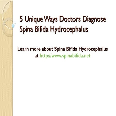5 unique ways doctors diagnose Spina Bifida hydrocephalus | PPT