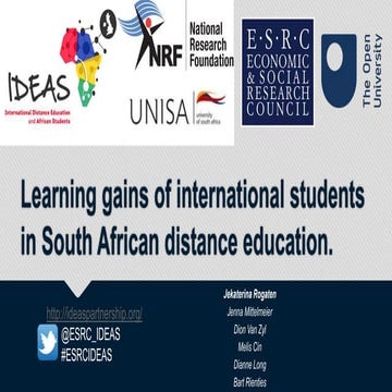 Learning gains of international students in South African distance ...