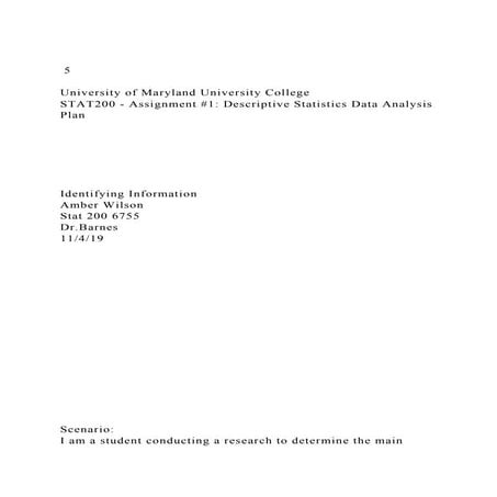 STAT200 Assignment #2 - Descriptive Statistics Analysis and.docx