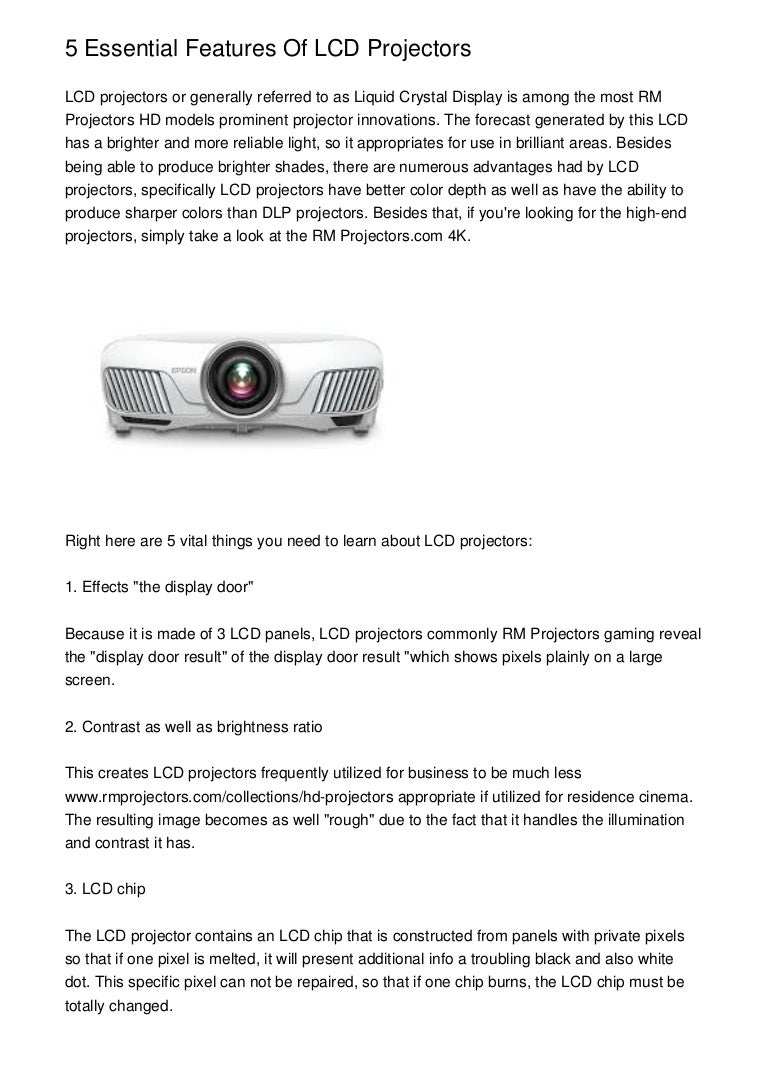 5 Essential Features Of Lcd Projectors