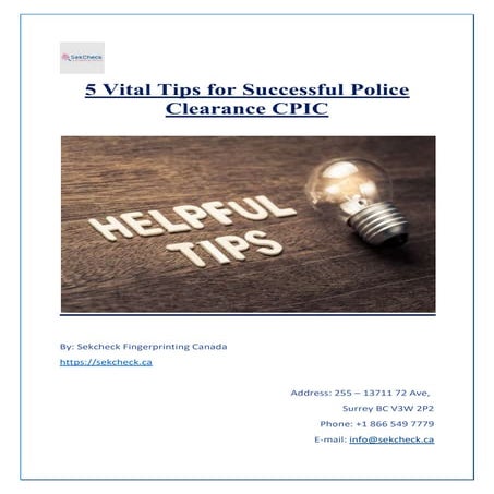 Police Clearance Certificate: A Complete Guide | PPTX