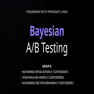 5W 1H Bayesian AB Testing for data analis | PPT