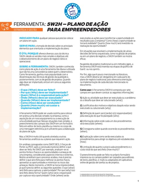 5 w2h apresentação | PPTX