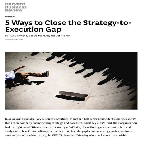 5 ways to close the strategy to-execution gap | PDF