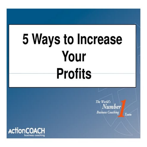 5 Ways To Increase Your Profits | PDF