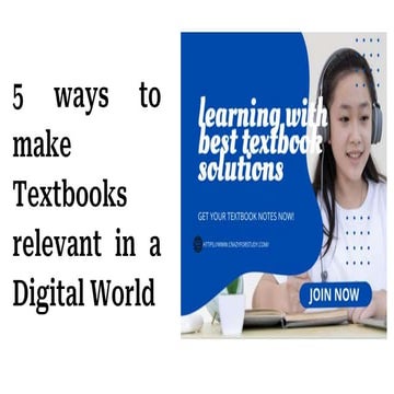 5 ways to make Textbooks relevant in a Digital World.pptx | Education ...