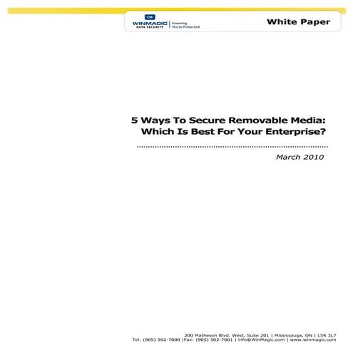 5 ways to Secure Removable Media | PDF