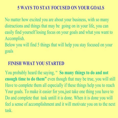 5 ways to stay focused | PPT
