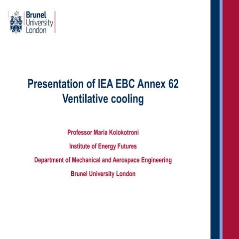IEA EBC Annex 62 Ventilative cooling | PPTX