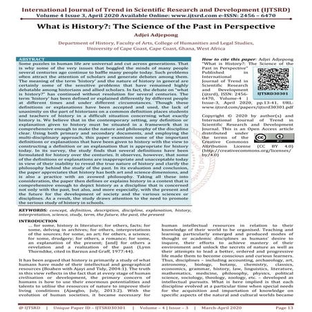 What is History The Science of the Past in Perspective | PDF