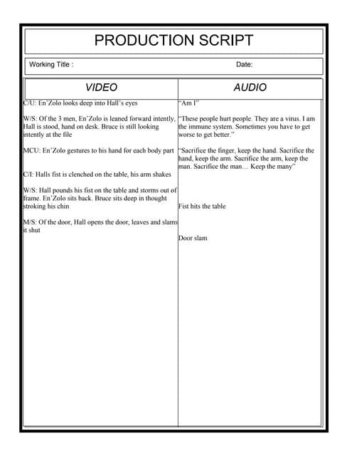 Production script (1) | PDF