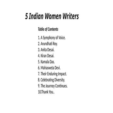 5 Women Indian Women Writers With Their Photos.The Description Must Be ...