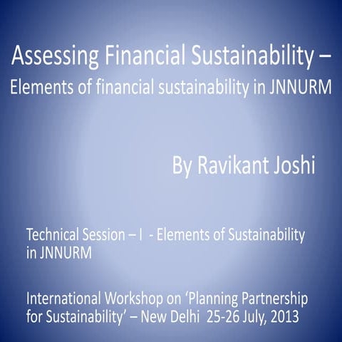 Assessing Financial Sustainability of Indian Municipal Bodies | PPTX