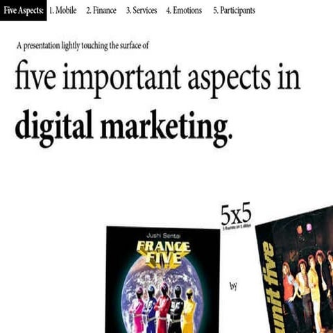 Five important aspects in Digital Marketing | PPT