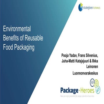Environmental benefits of re-usable food packaging | PPTX