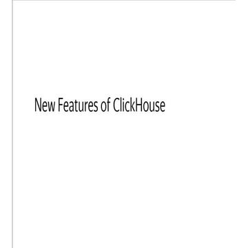 ClickHouse Paris Meetup. What's new in ClickHouse, by Alexey Milovidov, Yandex | PDF