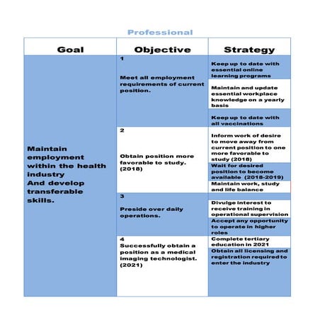 5 year plan template professional | DOCX | Careers