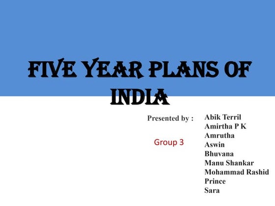 Five years plan of india | PPTX