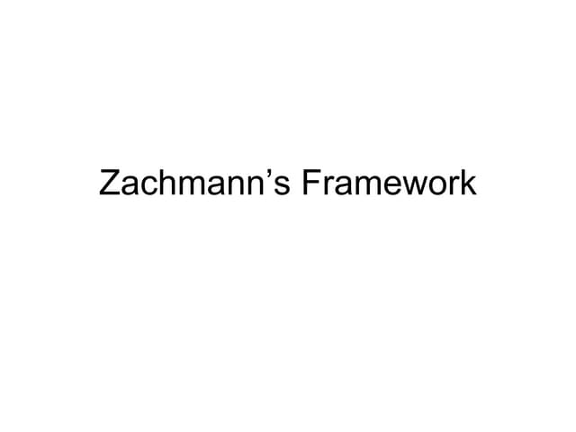 Zachman Framework graphics v3.0 | PPTX