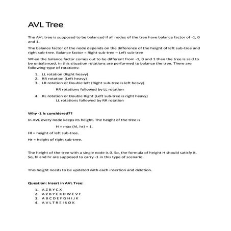 Avl excercise | PDF