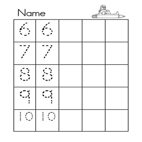 NUMBERS TRACING 6 - 10 | PDF