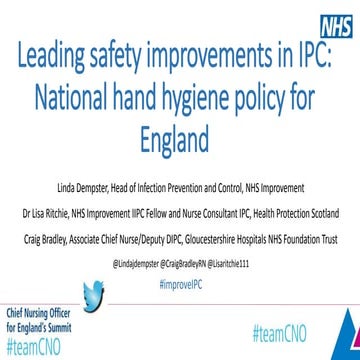 Leading safety improvements in IPC: National hand hygiene policy for ...