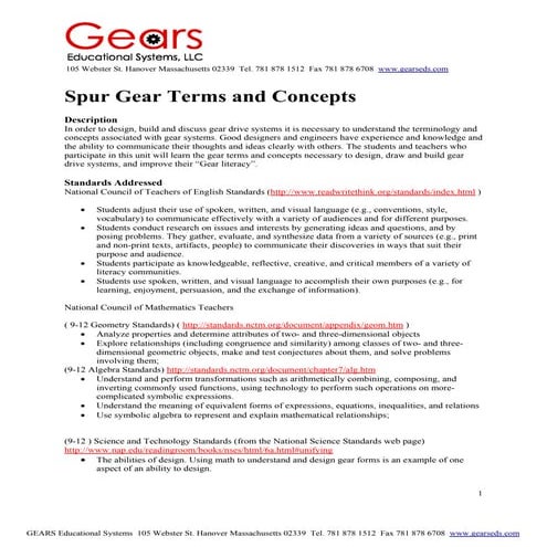 Gear terms_lesson_rev3 | PDF