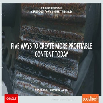 5 Tips for More Profitable Content, Chris Moody, Oracle - Social Fresh ...