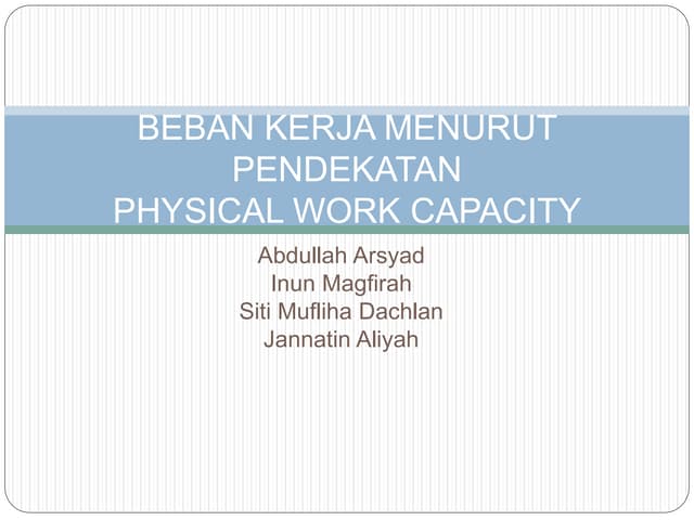 Fisiologi Kerja Telkom University PK&E | PPTX
