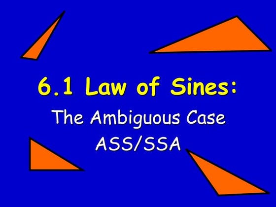 6 1 2 law of sines and cosines | PDF | Physics | Science