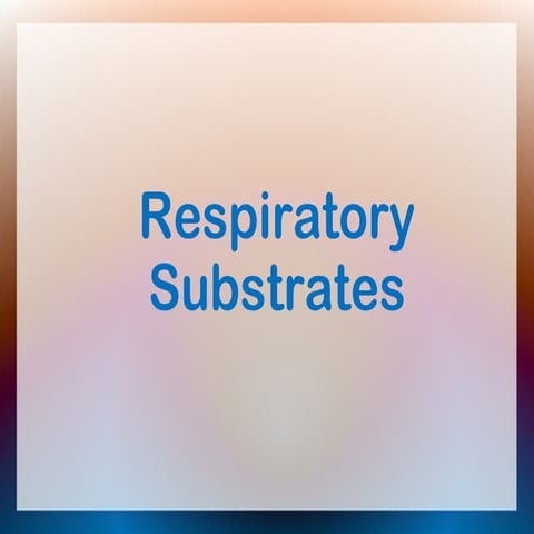 6. respiratory substrates | PPT | Chemistry | Science
