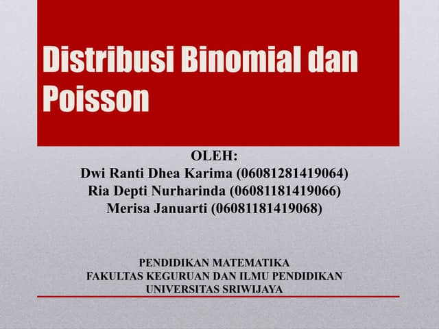 File1 soal contoh binomial dan poisson | PDF