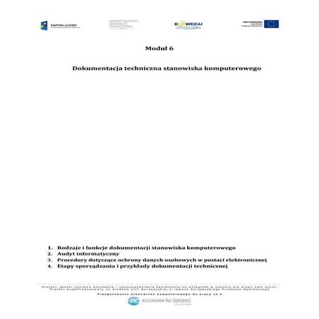 Dokumentacja techniczna stanowiska komputerowego | PDF