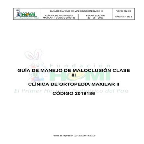 6. guia de manejo de maloclusion clase iii | PDF | Dental Health | Diseases and Conditions