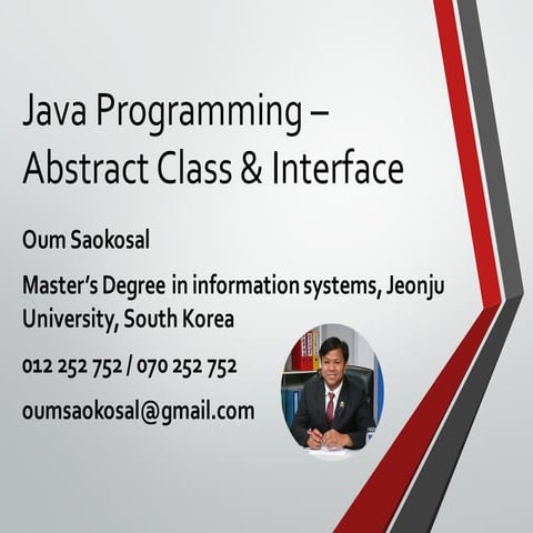 Java Oop Programming Language Part 6 Abstract Class And Interface Ppt 