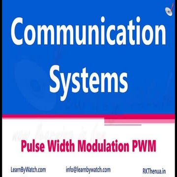 pulse width modulation pwm | Communication Systems | PPT