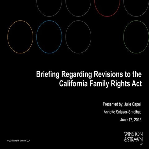 Briefing Regarding Revisions to the California Family Rights Act | PPT