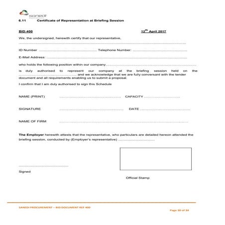 6.11 certificate of representation at briefing session | PDF