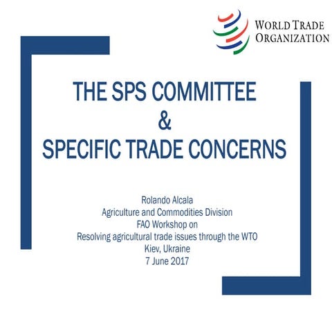 The SPS Committee & Specific Trade Concerns | PDF