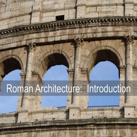 Roman architecture : Elements and innovations.