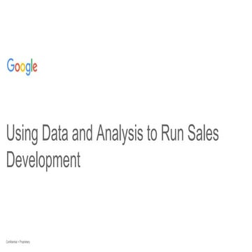 Using Data and Analysis to Run Sales Development - Russ Hearl at The ...