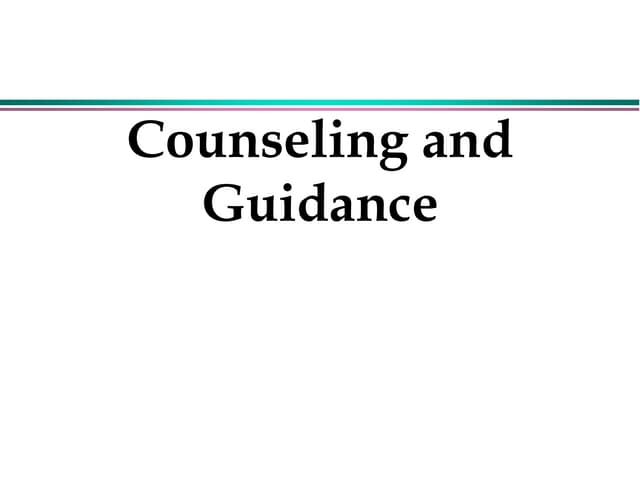 PRINCIPLES OF COUNSELLING | PPTX