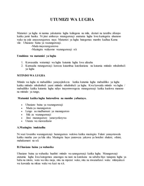 Lahaja za kiswahili kwa ujumla | PDF